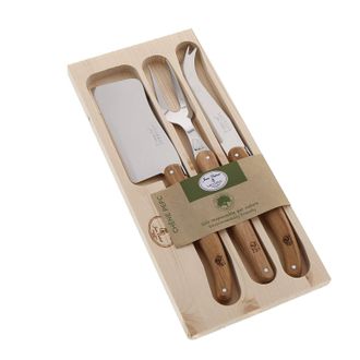 Jean Dubost Laguiole Jean Dubost 97146 K&auml;semesser-Set in Holzkasten, 3-teilig, Natur