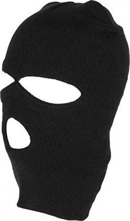 Nyls Création Cagoule Trois Trous en Laine Noire Confort et Chaude Ryder - Taille Unique - Noir