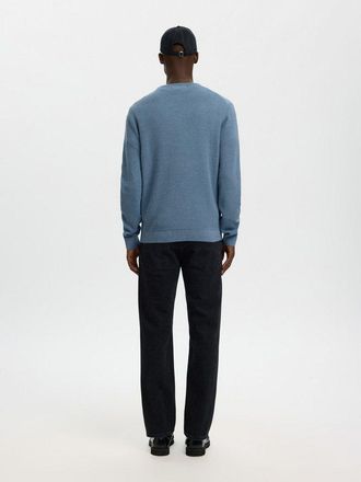 Selected Rundhalspullover SLHROSS LS KNIT STRUCTURE CREW NECK NOOS Baumwolle, regular fit