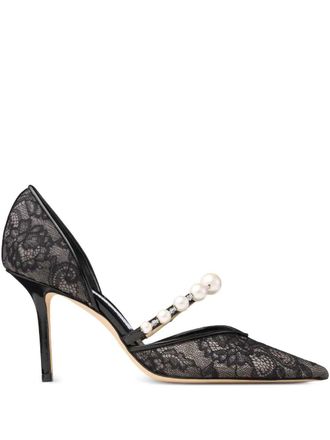 Jimmy Choo London Aur&eacute;lie 85 mm escarpins en dentelle