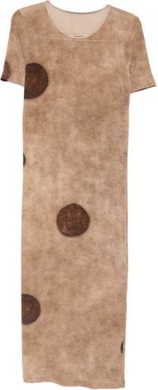 Uma Wang Robe mi-longue &agrave; manches courtes avec imprim&eacute; &agrave; pois