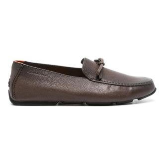 Santoni Braune Leder-Casual-Loafers - - Shoes - Herren - Braun - 45 EU