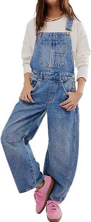 Generic Salopette en jean pour femme, salopette &agrave; bretelles r&eacute;glables, pantalon en jean avec poches, tendance 2025