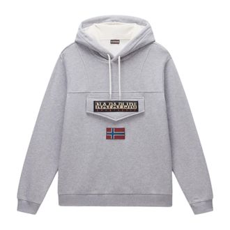 Napapijri Burgee Kapuzenpullover f&uuml;r Herren, Regul&auml;r (Grau meliert)