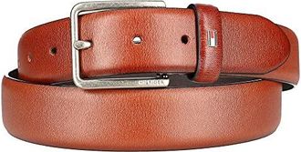 Tommy Hilfiger Ceinture en cuir lisse avec bordure en plumes pour les hommes 42 Marron