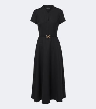Oscar De La Renta Verziertes Midikleid aus einem Wollgemisch
