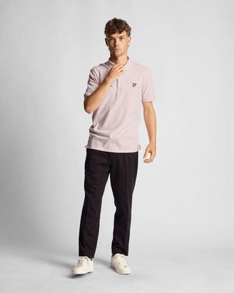 Lyle & Scott Mens Lyle and Scott Plain Polo Shirt Co-Ordinates Print in pink