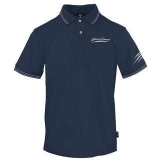 Plein Sport Signature Logo Twin Tipped Marineblaues Poloshirt