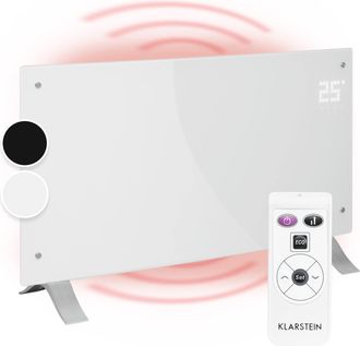 Klarstein Elektroheizung, Konvektor-Heizung Freistehend oder Wandmontage, Mobile Energiesparend, Leise, Standgerät Heizkörper mit Thermostat, 2000 Watt