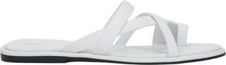 Estro & Luminara Femme, Chaussures, Blanc, Taille: 38 EU Sandales Plates &agrave; Enfiler avec Bride dOrteil