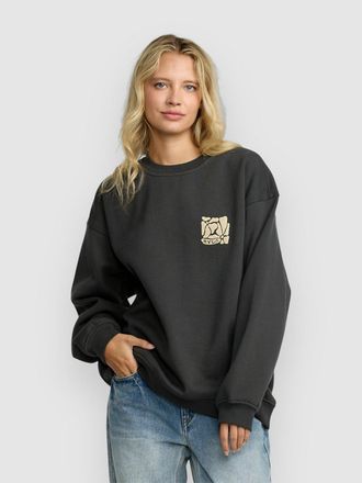 Rvca Baggie Boyfriend Crew Sweater pirate black