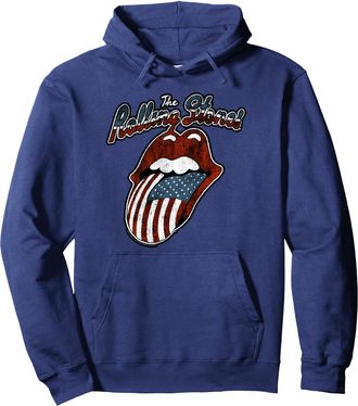 THE ROLLING STONES Offizielles The Rolling Stones Tour of America Navy Blau Pullover Hoodie