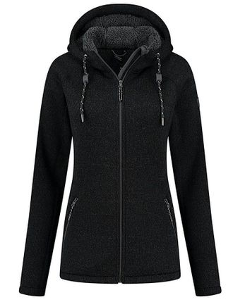 Kjelvik Strickfleecejacke Layla Fleece Jacke mit Kapuze Kuschelig Warm, leicht und atmungsaktiv