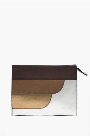 Dsquared2 Hammered Leather Pouch With Metallic Finish size One Size