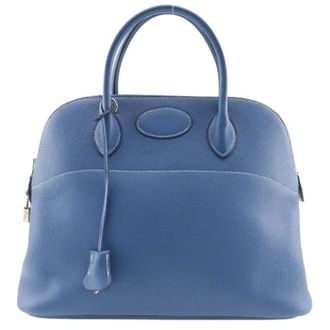 Herm&egrave;s Pre-owned Bolide 37 Handbag Clemence Blue - Femme - Pre-owned - Bleu - Taille: ONE Size