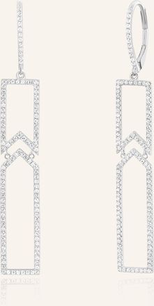 Leaf Ohrh&auml;nger Unique Aus 18 Karat Wei&szlig;gold Mit Diamanten silber