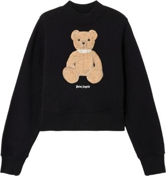 Palm Angels Femme, Sweatshirts et sweats &agrave; capuche, Noir, Taille: 36 FR Bear Fitted SweaT-shirt