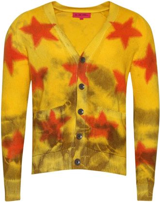 The Elder Statesman Star Cardigan mit Graffiti - Gelb