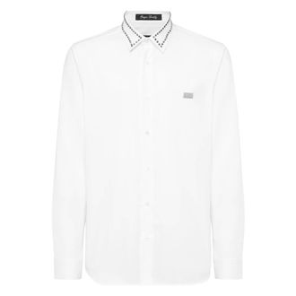 Philipp Plein Homme, Chemises, Blanc, Taille: M Shirt Sugar Daddy Cut LS Studs