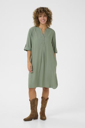 Cream Kleid Gerade geschnitten Lorbeerkranz light green