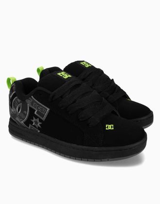 DC Court Graffik - Baskets en cuir - Noir/gris/citron vert