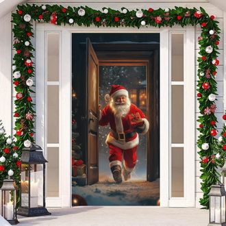 Generic Weihnachten Tür Abdeckung Dekoration Weihnachtsmann Weihnachtsbaum Hintergrund Tür Hängen Weihnachten Deko Weihnachtsdeko Tür Aussen Weihnachtsdeko Ba