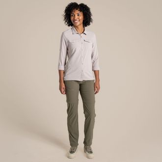 Craghoppers NosiLife Pro III Hemd f&uuml;r Damen Lang&auml;rmlig (Helles Pilz Beige)