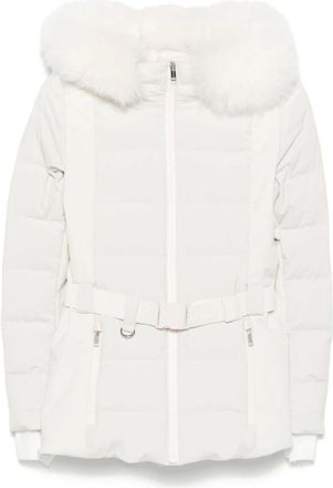 Yves Salomon Femme, Vestes, Blanc, Taille: 40 FR Veste de ski ceinturée