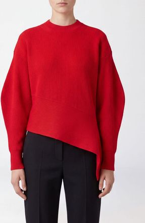 Givenchy Pull &agrave; col rond en laine et cachemire avec ourlet asym&eacute;trique