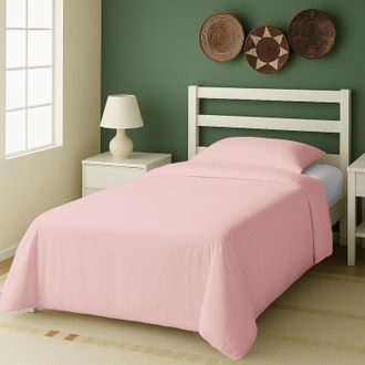 Pizuna Bettw&auml;sche 135x200 Baumwolle Hellrosa, 400 Fadenzahl 100% Langstapelige Baumwolle weiche Satinbindung, Bettbezug 135x200 cm mit Knopfverschluss und 1 