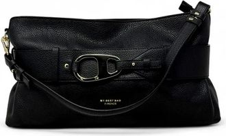 My Best Bags Firenze Femme, Sacs, Noir, Taille: ONE Size Sac bandouli&egrave;re en cuir martel&eacute;