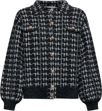 Silvian Heach Femme, Pulls, Noir, Taille: 42 FR Cardigan avec structure tressée et manches volumineuses