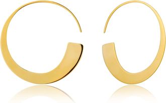 Ania Haie Damen Ohrring GEOMETRY CLASS Slim Hoop aus 925 Sterling Silber 14k vergoldet, Gr&ouml;&szlig;e: 3,5cm, inkl. Geschenkverpackung