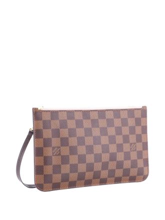Louis Vuitton Gro&szlig;e Neverfull Pochette Damier Clutch - Braun