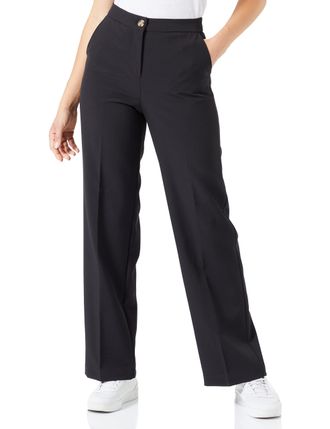 Only Damen Onlaya-Astrid Hw Wide Pant PNT Stoffhose, Schwarz, 34W / 34L EU