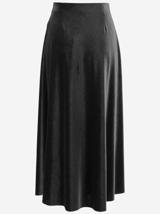 F.it Womens Stretch Velvet Skirt Black Polyester