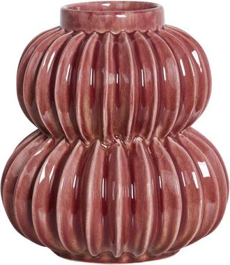 Beliani Beliani - Vase Décoratif Grès Imperméable Accessoires Maison Fleurs Rouge Watermoss