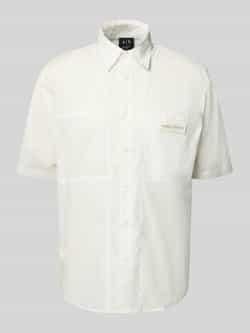 A|X Armani Exchange Boxy Fit Freizeithemd mit Label-Patch