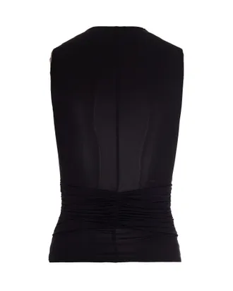 Elisabetta Franchi Womens Sleeveless Jersey Top Black Viscose Elastane Tops