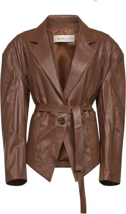 Blanca Vita Femme, Vestes, Brun, Taille: 42 FR Veste Ceintur&eacute;e