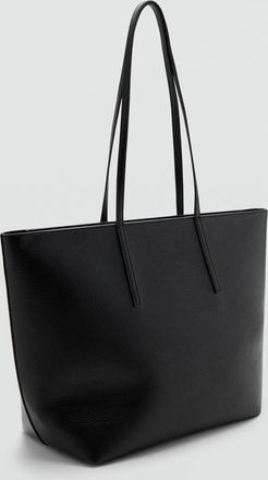 Mango Sac cabas anse double noir - Femme - Taille unique - MANGO