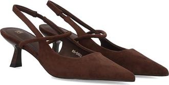 Shoes & Blues Chaussures de salon pour femme avec talon bas, pointe fine et bande crois&eacute;e. Imprim&eacute; uni, id&eacute;al pour les looks de bureau ou d&eacute;v&eacute;nements sp&eacute;ciaux., mar