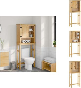 vidaXL Waschmaschinenschrank Corona Massivholz Kiefer - Waschtischunterschrank - Stauraumspeicher - Badezimmerschr&auml;nke - K&uuml;chenregale - Regal