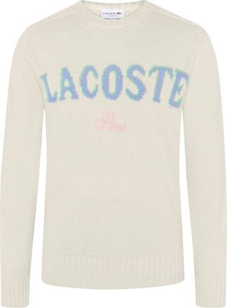 Lacoste Rundhalspullover aus einem Woll-Mix mit Label-Schriftzug in