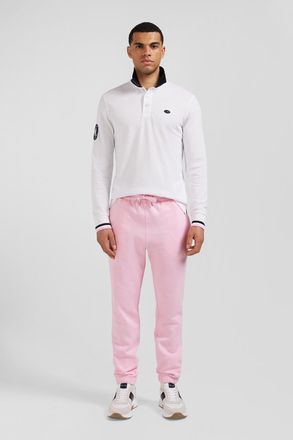 Eden Park Polo Manches Longues En Piqu&eacute; Coton Blanc Broderie Xv De France Coupe Regular