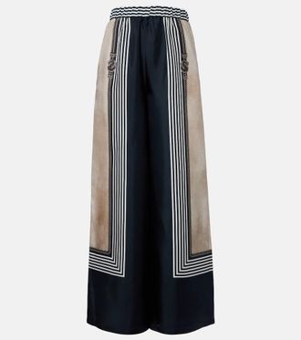 Max Mara Palazzo-Hose aus Seiden-Twill