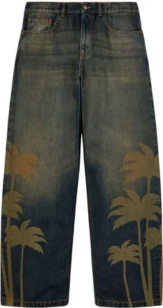 Palm Angels jean Laser Palms - Bleu