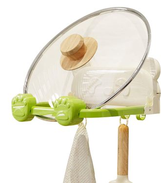 Generic Deckelhalter f&uuml;r Pfanne an der Wand, Handtuchhalter zur Wandmontage - Klappbare Wandhalterung f&uuml;r Topfdeckel mit | f&uuml;r Waschbecken Bad No Pu