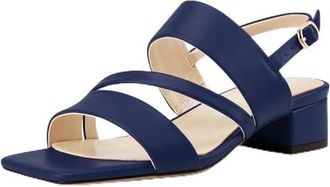 Castamere Femmes Slingback Bas Bloc Chunky Talon Heel Ouvert Carr&eacute; Bout Dress Sandales D&eacute;contract&eacute; Bureau &Eacute;t&eacute; Chaussures 3.5 CM Heels Bleu Marine 42 EU