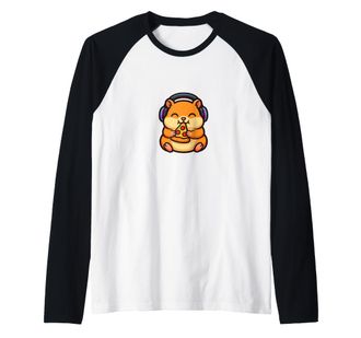 Hello Kitty Gaming Hamster Pizza Headset Kawaii S&uuml;&szlig; Humor Gamer Raglan